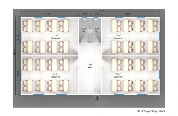 Prefabricated School 117 M²